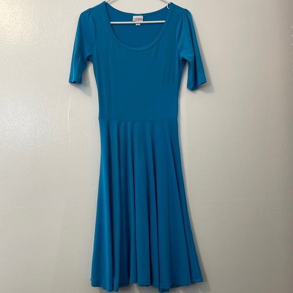 LuLaRoe | Dresses | Lularoe Ana Solid Steel Blue Fit Flare Maxi Dress ...